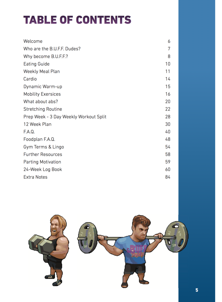 | B.U.F.F. Dudes 12 Week Plan Book (.PDF VERSION) | Buff Dudes